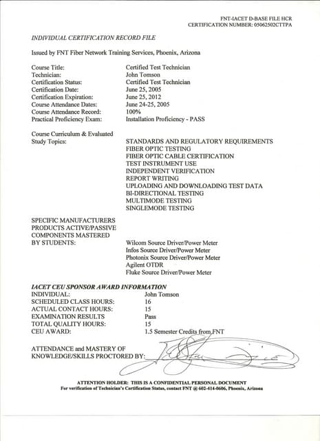 3M Certificate of Completion 5 09 05 | PDF