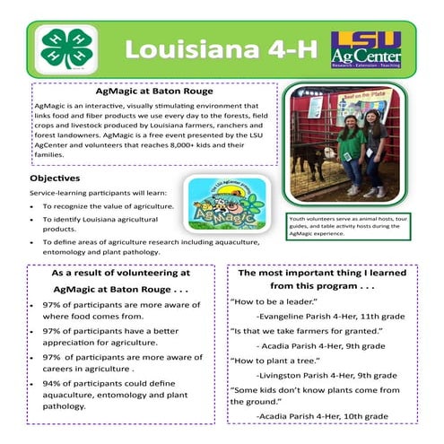 AgMagic 2016 service-learning | PDF