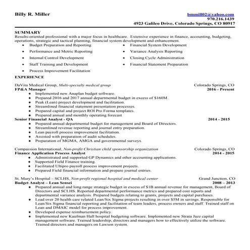 Resume Bill Miller 1213 2016 | PDF
