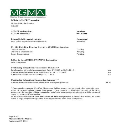 MGMA transcript | PDF