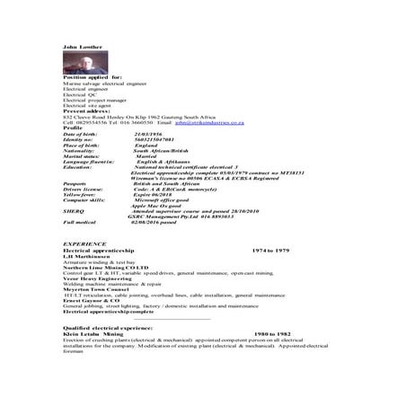 CV J LOWTHER WORD | PDF