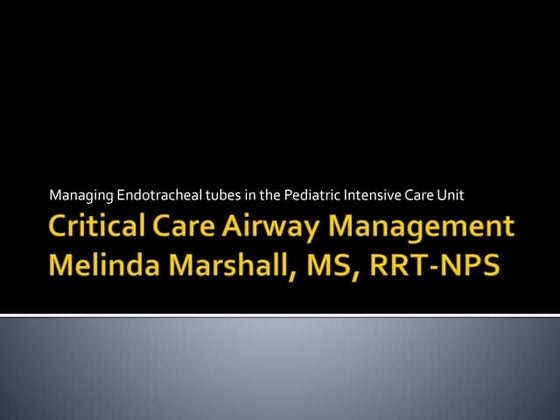 ANES 1502 - M6 PPT: Airway Management and Supplies | PPT