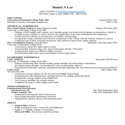 Spring 2016 Resume 3 | DOCX