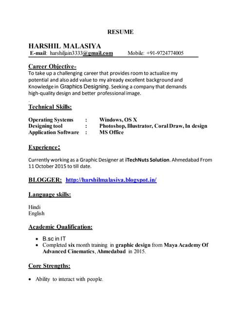 Resume | DOCX | Programming Languages | Computing