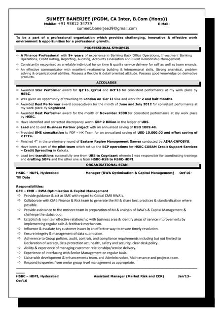 One Pager Resume.ppt