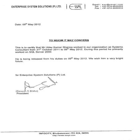 Experience Letter | PDF