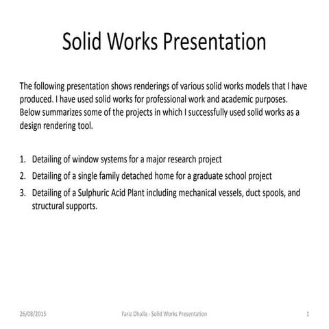 Solid Works Presentation | PDF