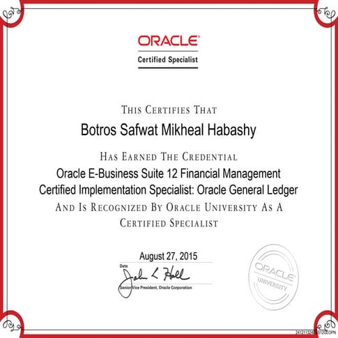 Oracle certifed specialist | PDF