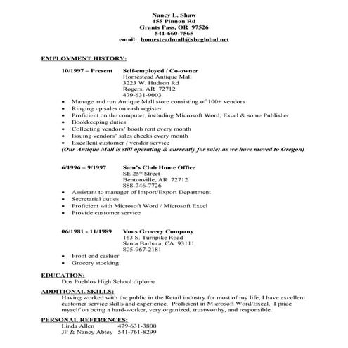 Nancy's resume | DOC