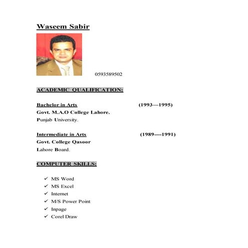 waseem cv | PDF