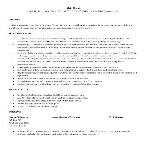 Alvin Dennis Resume 8-24-14 | PDF