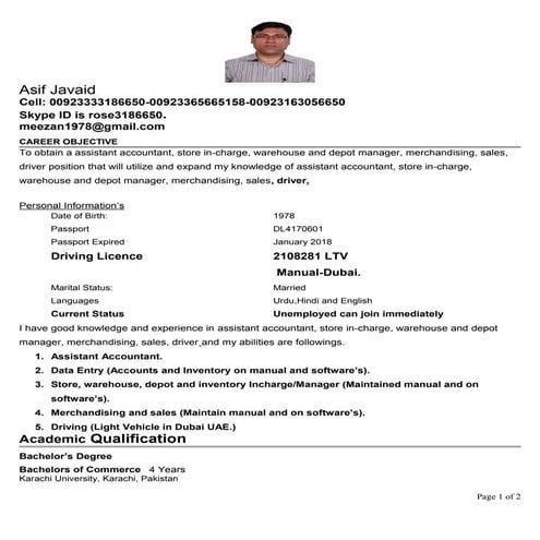 SIMPLE COMPUTER OPERATOR CV | RESUME | PDF
