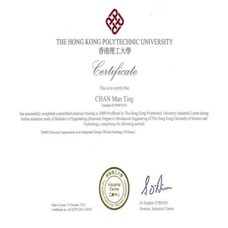 poly industrial training cert | PDF