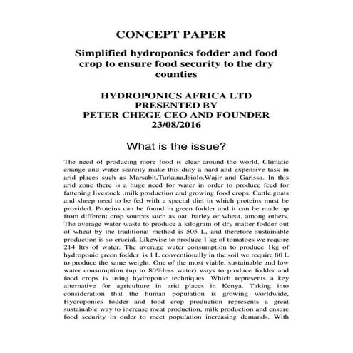 CONCEPT PAPER _ HYDROPONICS | PDF
