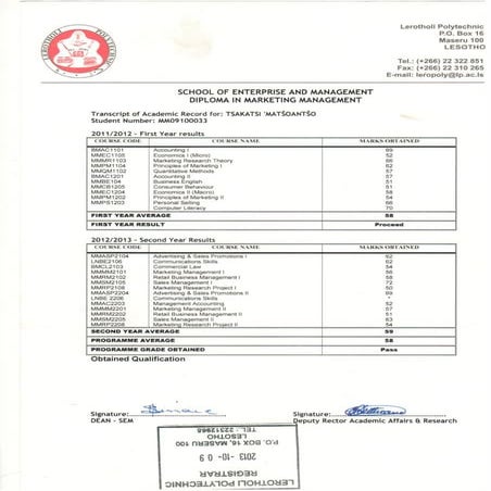 RESULT SLIP | PDF