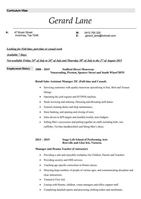 Simon Mitchells Resume 2016 | DOCX