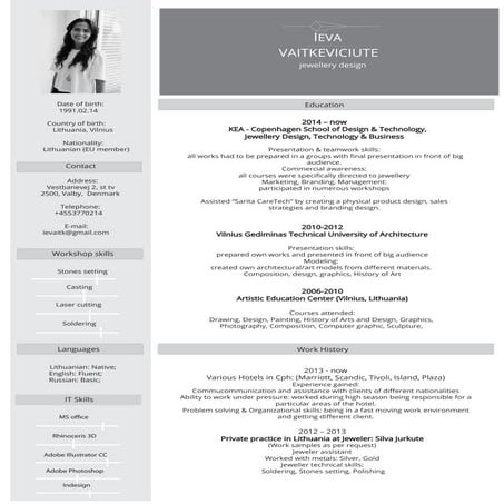 ieva last cv | PDF