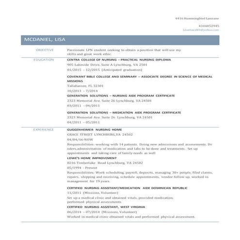 MLT Resume | DOC