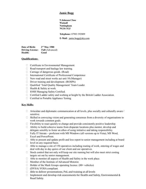 Tim Gambrell CV | PDF