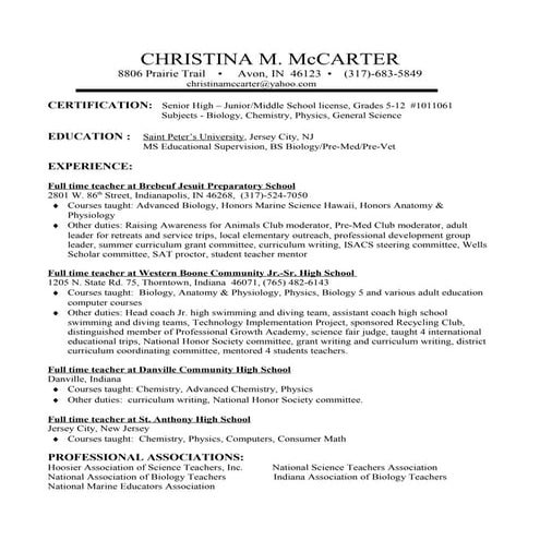 School Resumé (2017) | PDF