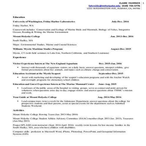 ClaireFahrner_Resume2016 | DOCX