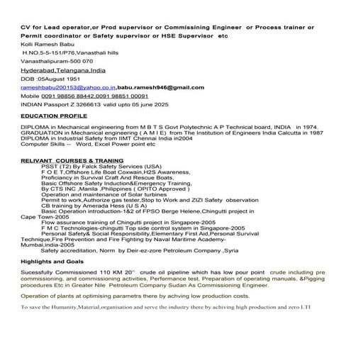 Kolli Ramesh Babu cv | DOC