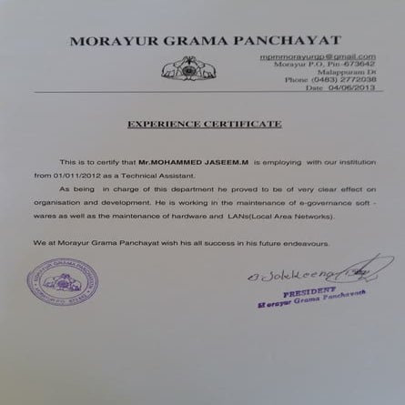 experience certificate | PDF