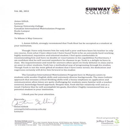 Reference Letter (2) | PDF