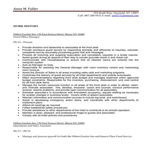 Anne Fuller - Resume | PDF