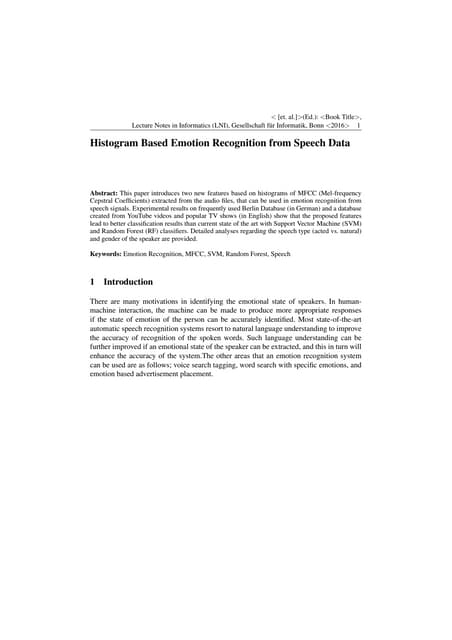 Speech emotion recognition | PDF