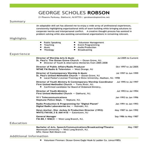 George Scholes Robson Resume 4 | PDF