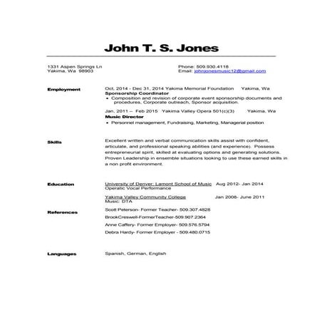 John Jones Resume | PDF
