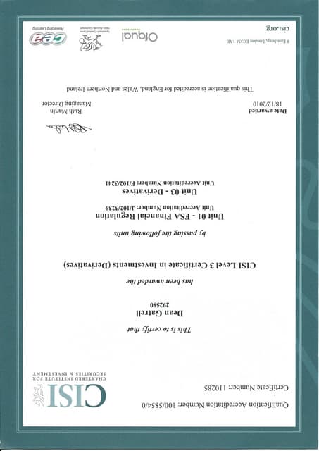 Client Money and Assets Certificate | PPT