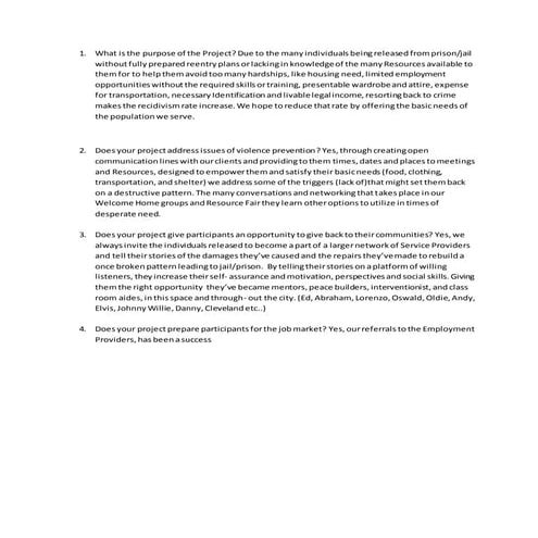 What is the purpose of the Project | DOCX