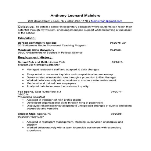 Tim's Resume (2015) updated | DOCX
