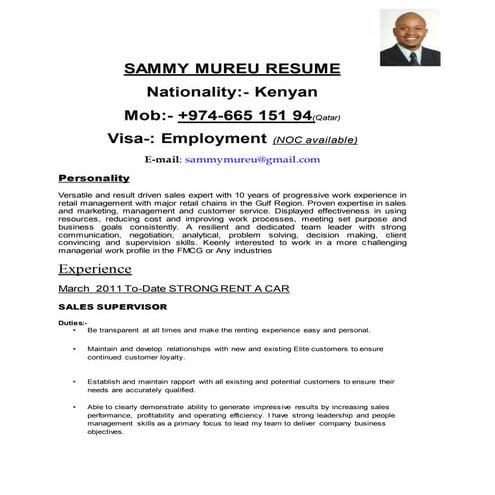 SAMMY RESUME 2015 | DOCX