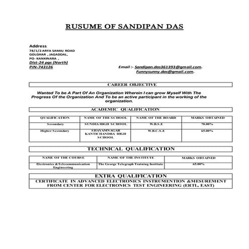CV OF SANDIPAN DAS | DOCX