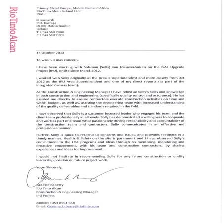 IPU Reference Letter | PDF