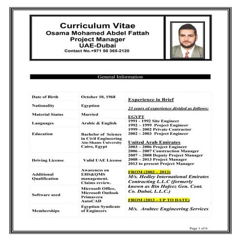 C V-OSAMA-Revised 2014(PDF) | PDF