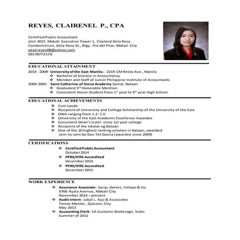 Sample Resume for OJT | DOCX