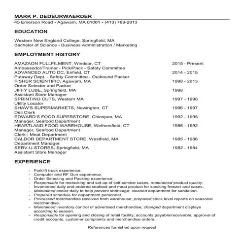 Mark Resume | PDF | Business | Business and Finance