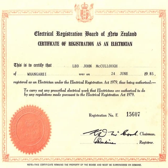 Registered Electrician (NZ) 1985 | PPT