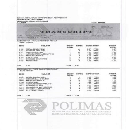Diploma-Transcript | PDF