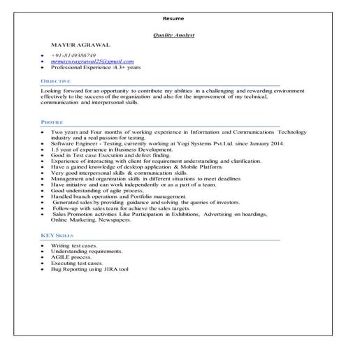 Manish resume for company | PDF