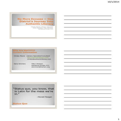 Literacy Work Sample | PPTX
