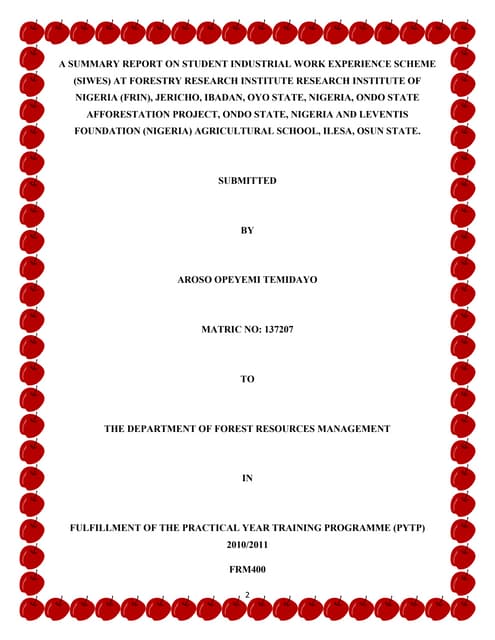 Sample of SIWES REPORT | DOCX | Business Administration | Business