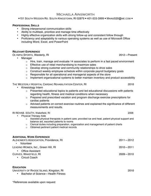 Entry level healthcare management resume | PDF