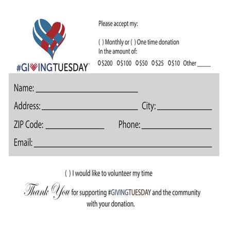 Giving Tuesday pledge Card | PDF