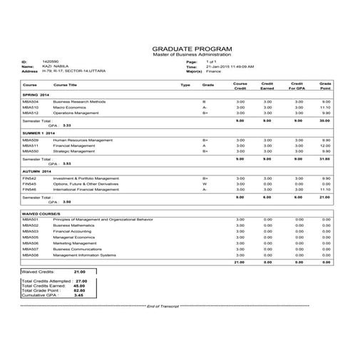 Ferris State Transcripts | PDF