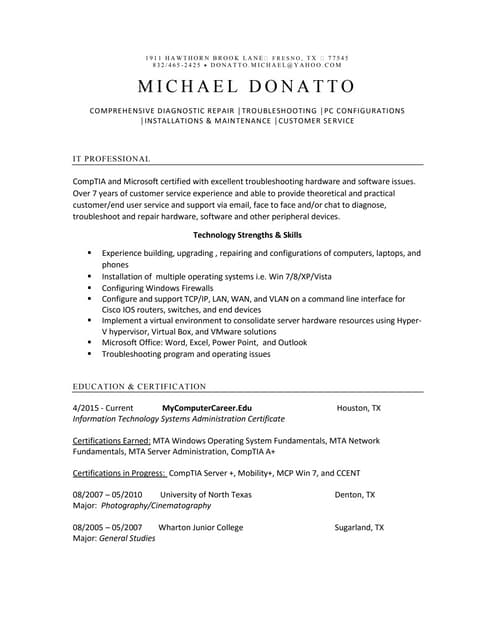Resume 2016 | PDF